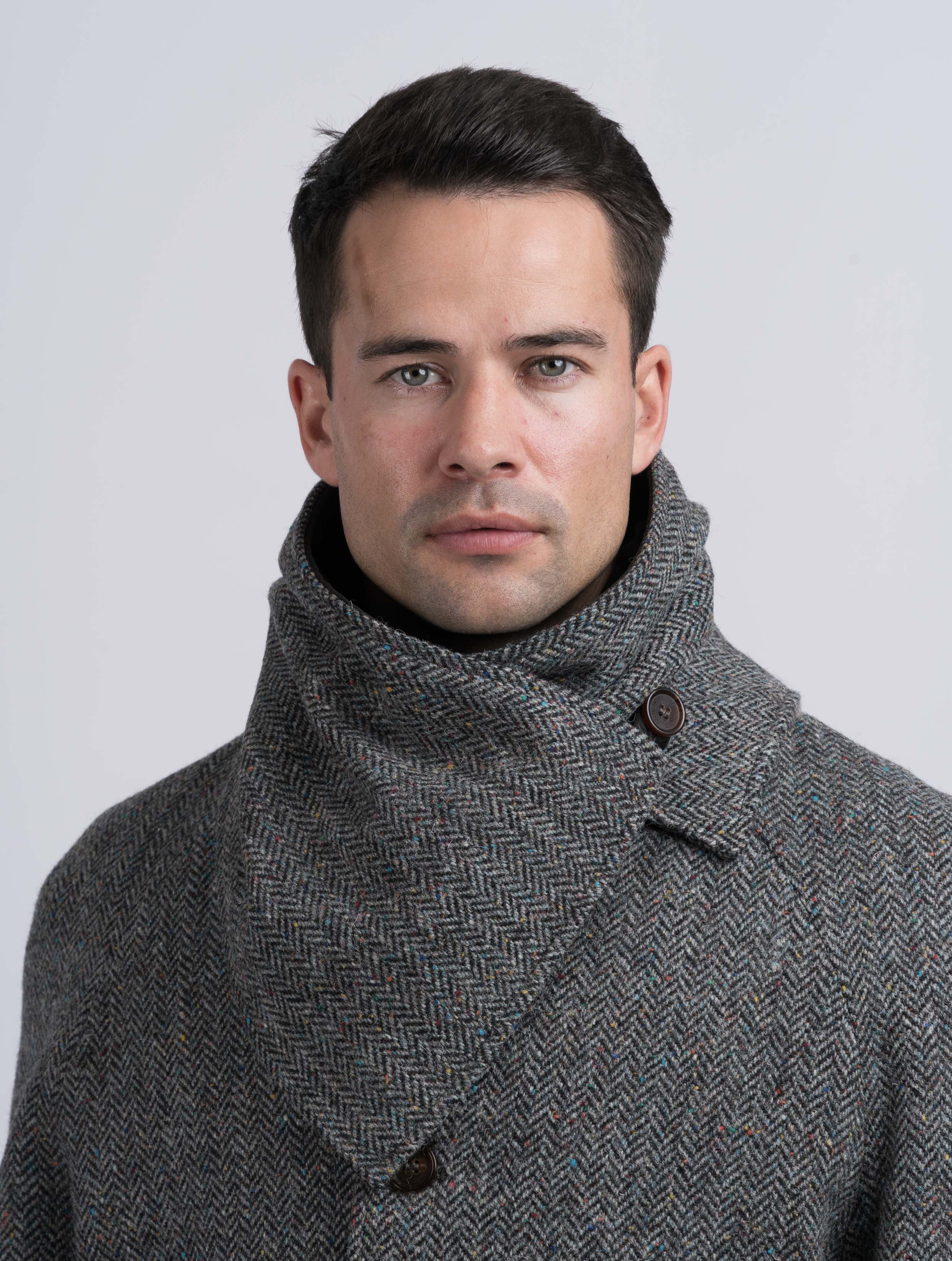 Silver Grey Tweed Snood with Reversible Velvet – Celtic Tweed